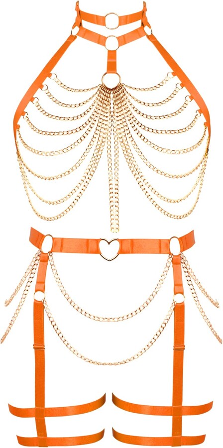 JMMHSS Women's Body Harness Bra Plus Size Cage Body Chain Bra Stockings ...