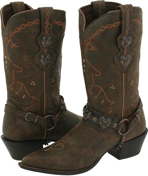 Durango Crush Cowgirl Boot Cowboy Boots Saddle Brown W/Tan & Brown : 6 ...
