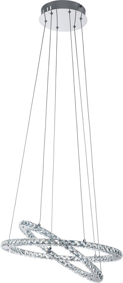 Loops Pendant Light Colour Chrome Plated Steel Shade Clear Crystal Bulb ...