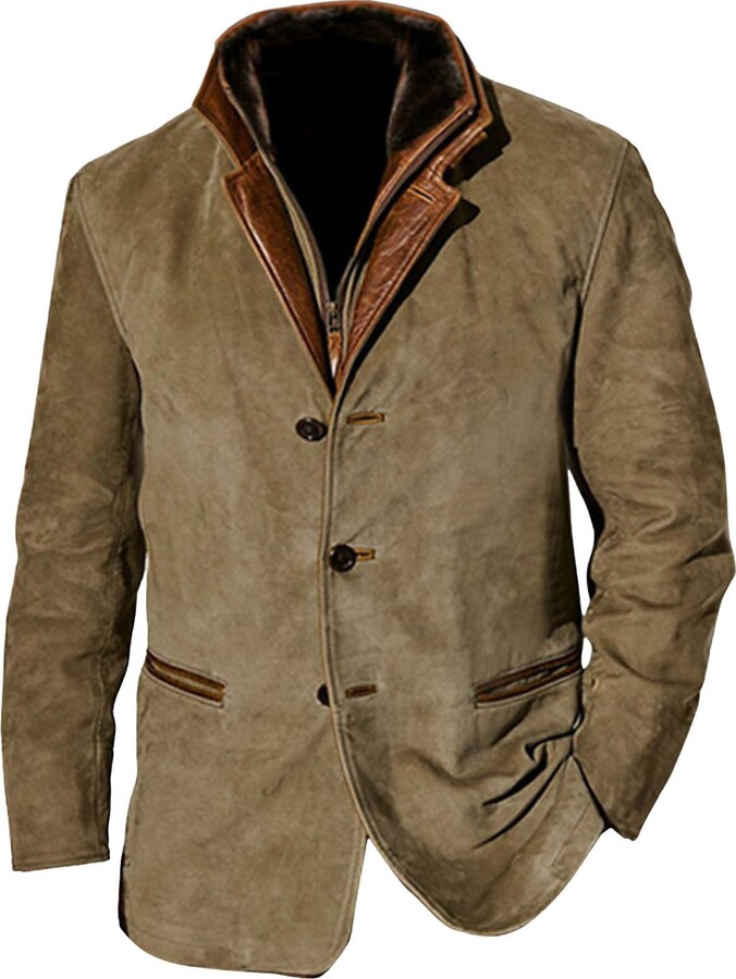 Generic Male Leather Jacket Dress Overcoats Winter Coat For Men Mens ...