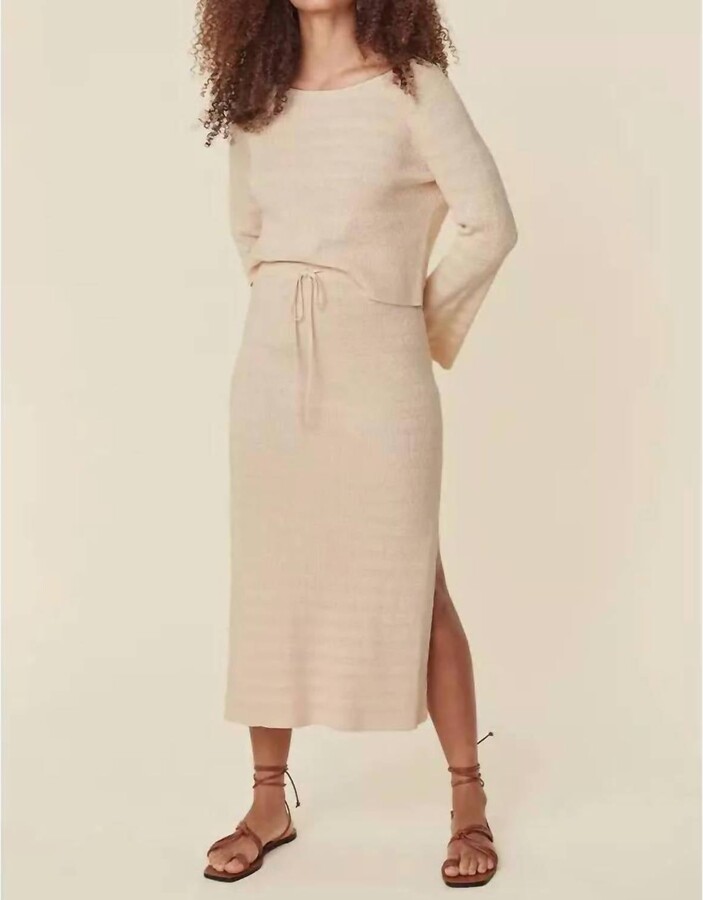 SPELL Sunray Midi Crochet Skirt In Natural - ShopStyle