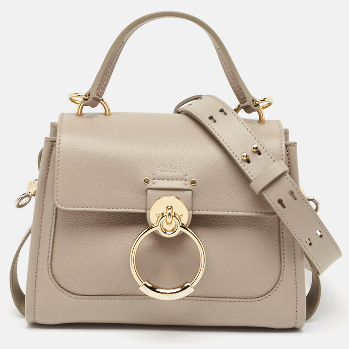 Chloé Motty Grey Leather Mini Tess Day Top Handle Bag - ShopStyle