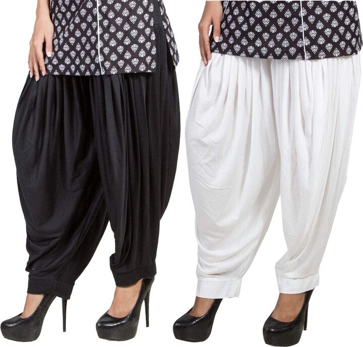 Sharvgun Plain Punjabi Patiala Salwar Viscose Lycra Trouser Indian ...