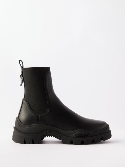 Moncler Larue Leather Chelsea Ankle Boots - ShopStyle