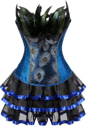 jutrisujo corset dress top skirt set sexy bustier corsets for women ...