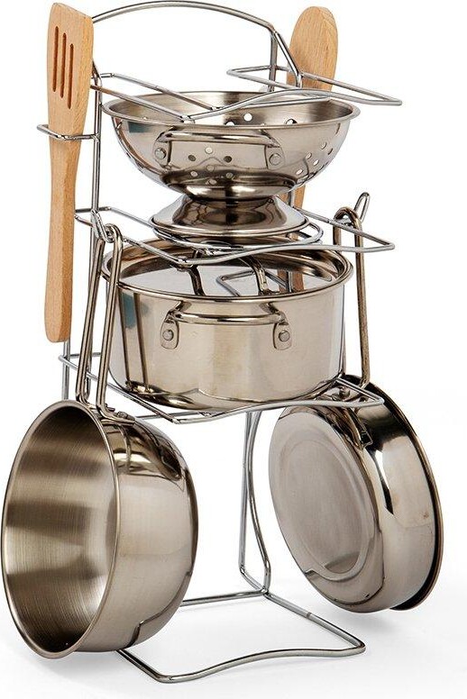 Bigjigs Toys Stainless Steel 8 Piece Cooking Pot Rack - ShopStyle Games ...