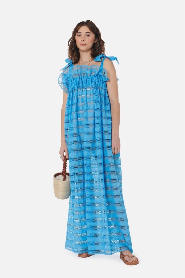 Casey Marks Women's Jaime Dress in True Blue Lattice Lace - ShopStyle