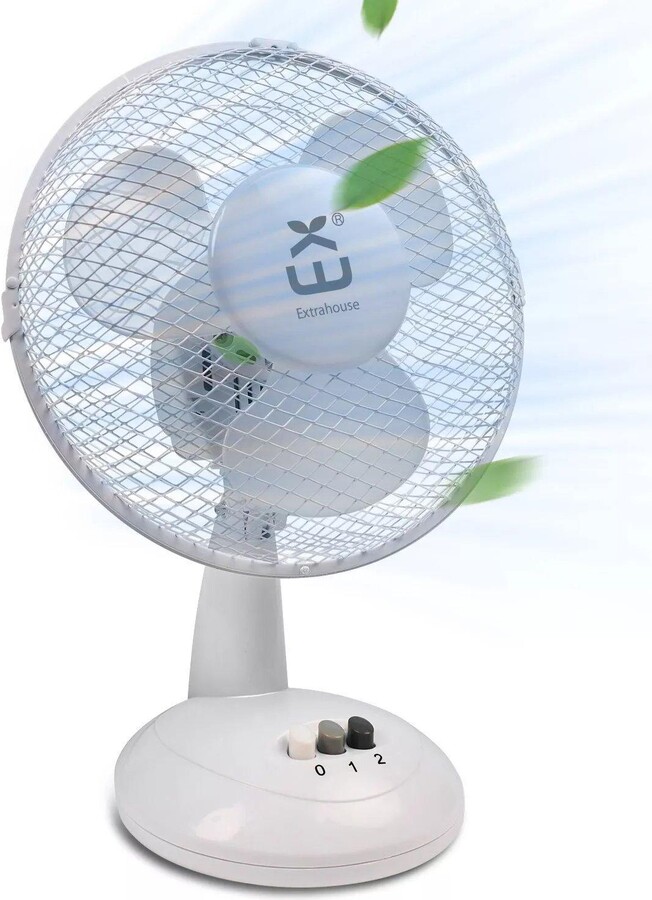 ExtraStar 9 Inch Oscillating Electric Fan Table Fan 2 Speed Setting ...