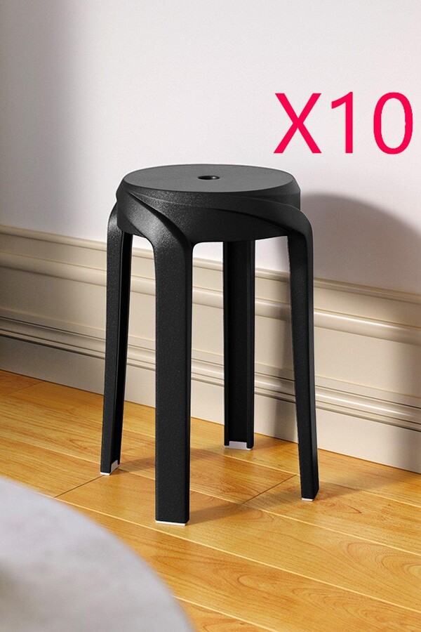 Living and Home 10 Pcs Plastic Stackable Round Stools ( Load Capacity ...