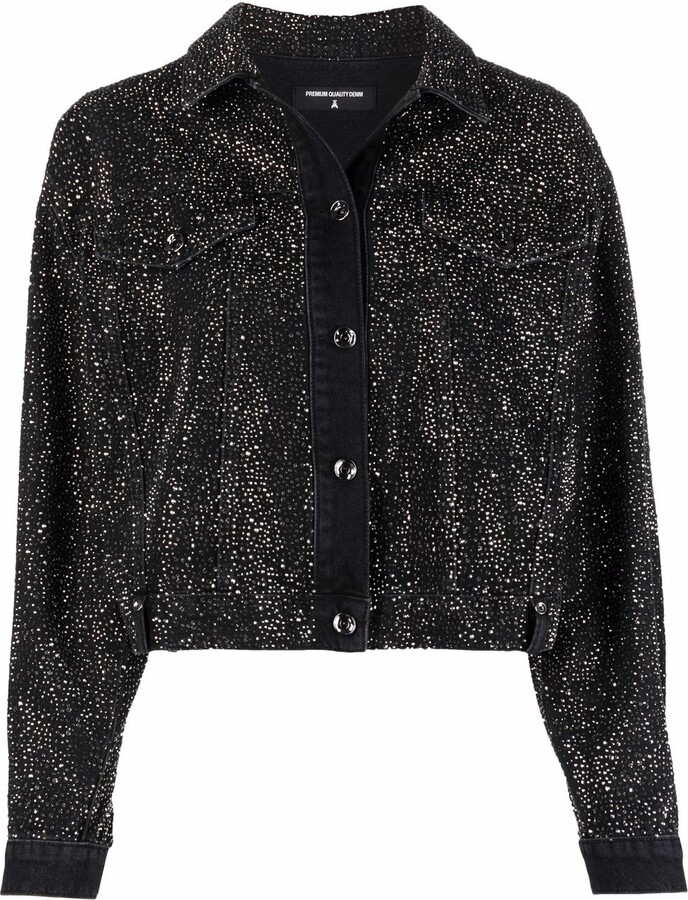 Patrizia Pepe Rhinestone Studded Denim Jacket - ShopStyle