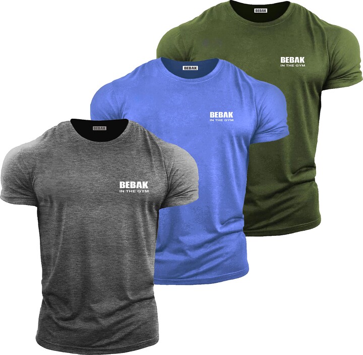 bebak Mens Gym T Shirt Pack of 3 | Bodybuilding Clothes for Men Wear ...