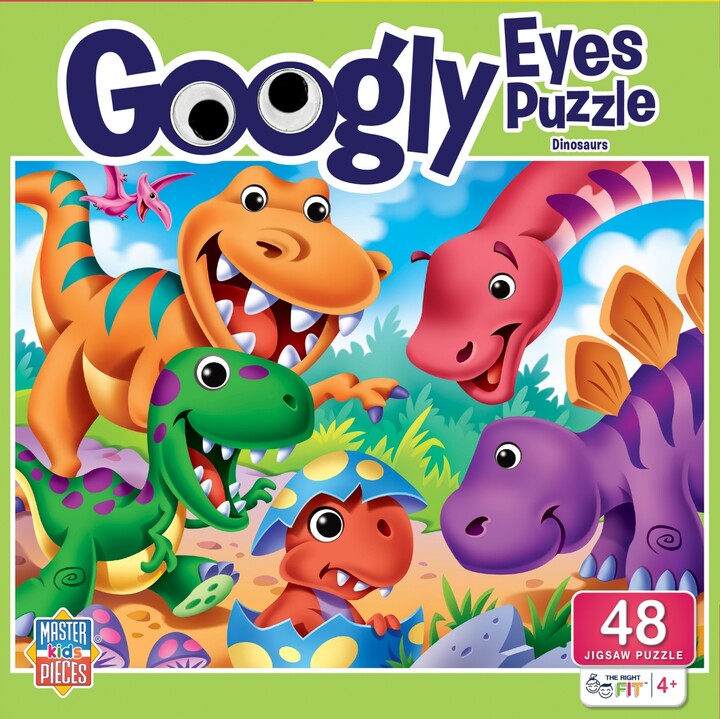 Masterpieces Googly Eyes - Dinosaurs 48 Piece Jigsaw Puzzle for kids ...