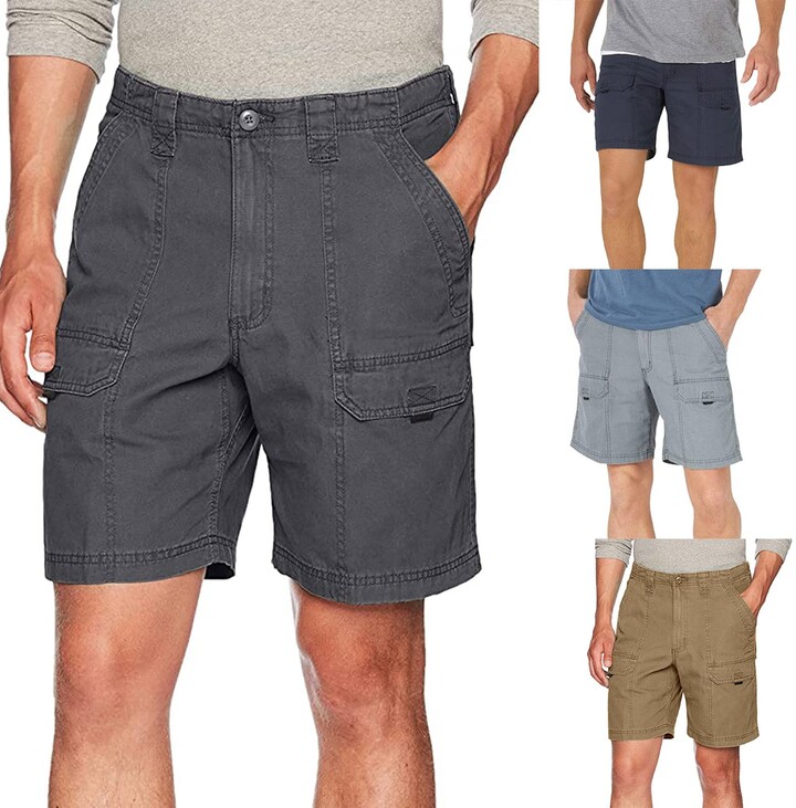 LUCKME Men's Work Shorts with Pockets Plain Sport Walking Cambat Shorts ...
