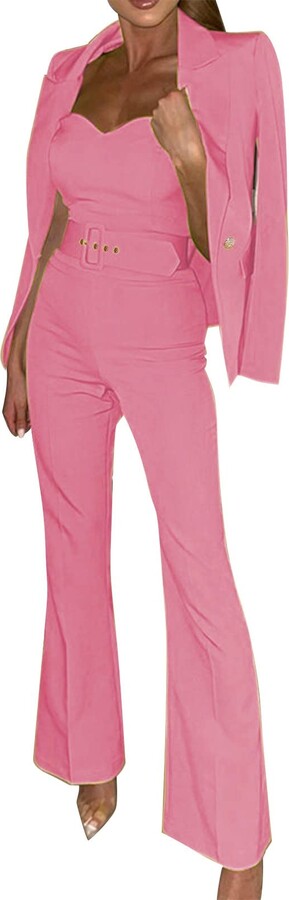 ADXFWORU Elegant Business Suit Set 2-Piece Outfits for Women Sporty ...