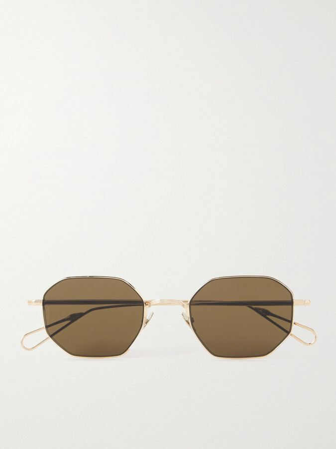 AHLEM Trocadero Hexagonal-Frame Gold-Tone Sunglasses - ShopStyle