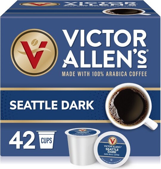 Victor Allen's Coffee Seattle Dark Single Serve Coffee Pods, 42 Ct ...