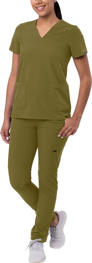 Adar Uniforms Adar Addition Go-Basic Scrub Set for Women - Slim V-Neck ...