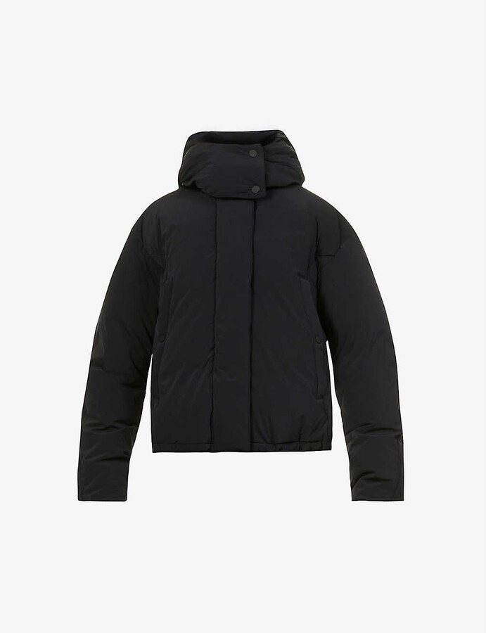 Theory Cropped padded shell-down puffer jacket - ShopStyle