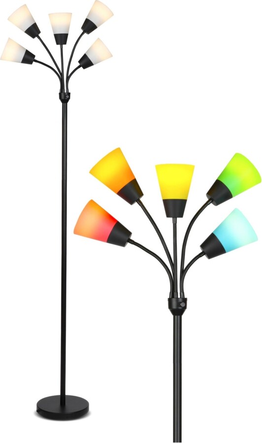 Brightech Medusa Modern Led Multi-Head Floor Lamp - 10 Interchangeable ...