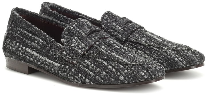 Bougeotte Tweed loafers - ShopStyle Flats