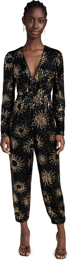 Farm Rio Sunny Mood Sequin V Neckline Jumpsuit - ShopStyle