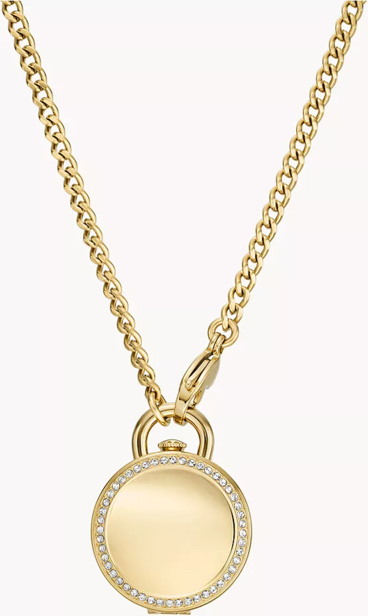 Fossil Jacqueline Three-Hand Gold-Tone Stainless Steel Watch Locket ...