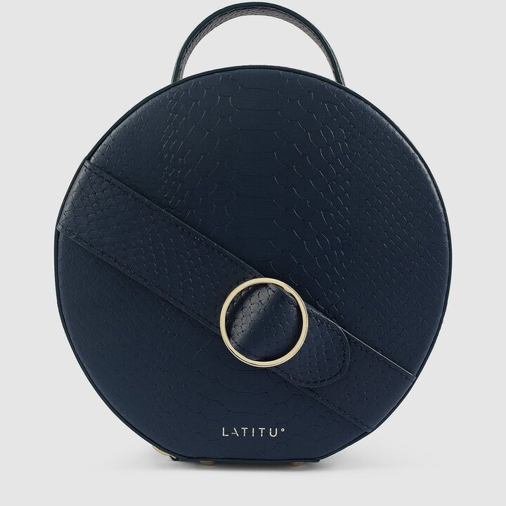 Latitu° Navy Blue Formosa Handbag - ShopStyle Tote Bags