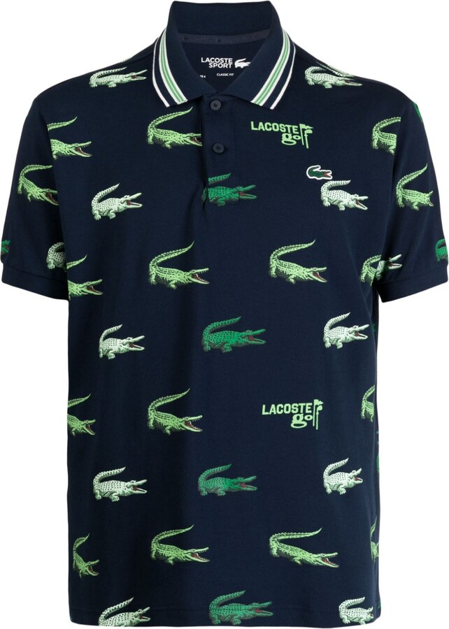 Lacoste Crocodile Logo Print Polo Shirt - ShopStyle