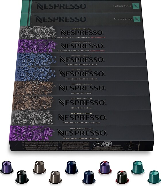 Nespresso OriginalLine Variety Pack Dark Roast Espresso Coffee Capsules ...