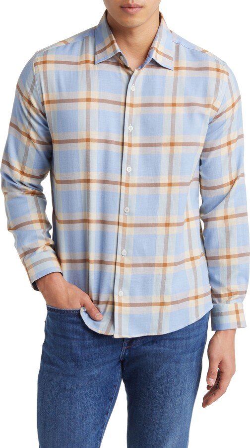 Stone Rose Tartan Plaid Dry Touch® Performance Button-Up Shirt - ShopStyle
