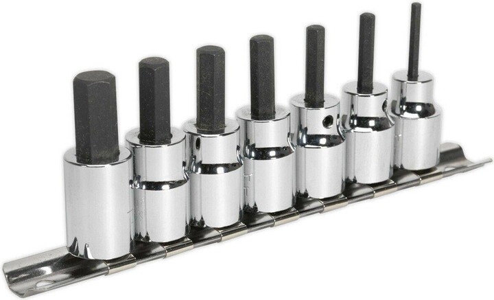 Loops 7pc Hex Socket Bit Set 3/8" Square Drive 3mm to 10mm - 48mm Long ...