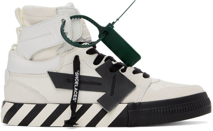 Off-White Leather Vulcanized High-Top Sneakers - ShopStyle