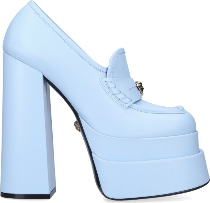 Versace Leather Medusa Platform Loafers 155 - ShopStyle