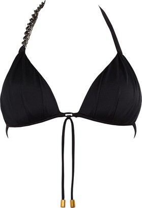 Antoninias Lisome Bikini Bra With Black Decorative Metal Chain And ...
