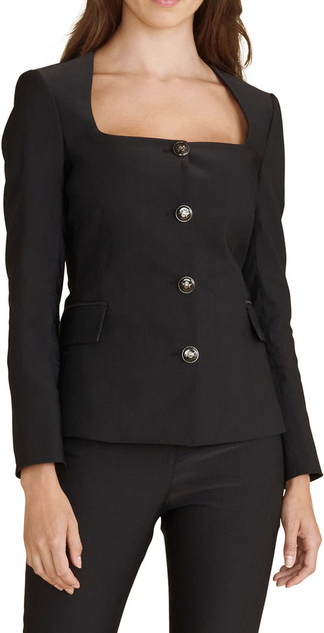 Veronica Beard Ria Square-Neck Jacket - ShopStyle Dress Pants