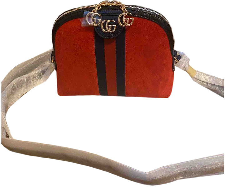 Gucci Ophidia Red Suede Handbags - ShopStyle Bags