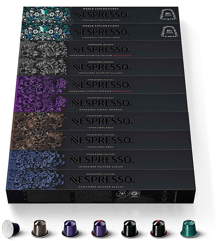Nespresso Originalline Assorted Dark Roast Pack Coffee Capsules 100 ...