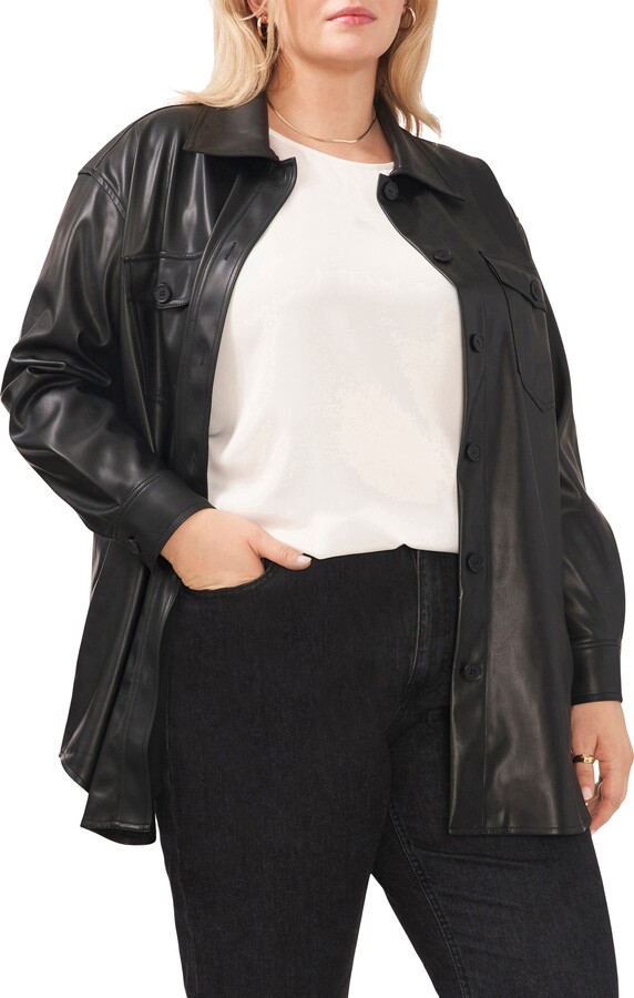 Halogen Faux Leather Shirt Jacket - ShopStyle