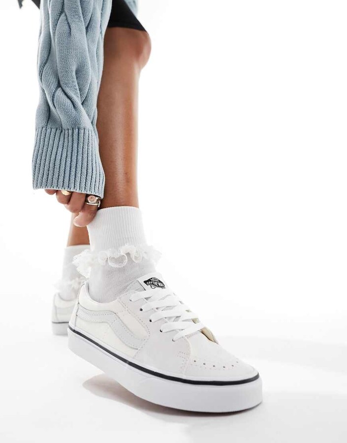 Vans SK8-Low trainers in grey and white - ShopStyle