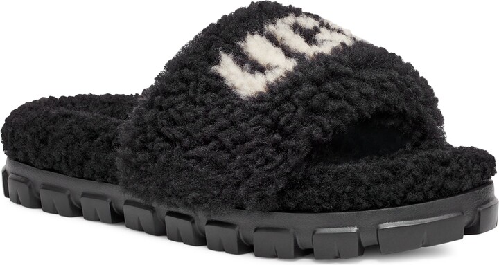 UGG Cozetta Graphic Curly Genuine Shearling Lined Slide Sandal - ShopStyle