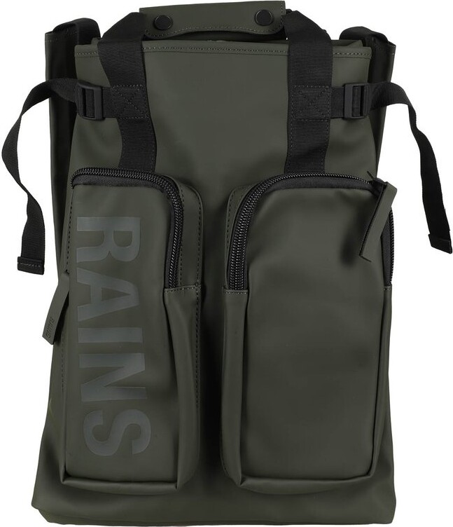Rains Logo Detailed Zipped Backpack - ShopStyle