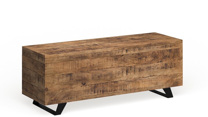 Carbon Loft Henrietta Mid Century Raw Mango Wood Storage Chest ...