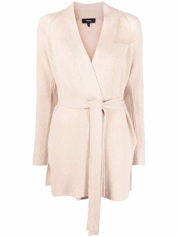 Theory Ribbed-Knit Cashmere Cardi-Coat - ShopStyle Coats