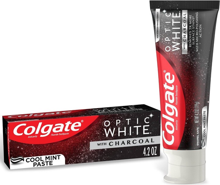 Colgate Optic White with Charcoal Whitening Toothpaste - Cool Mint ...