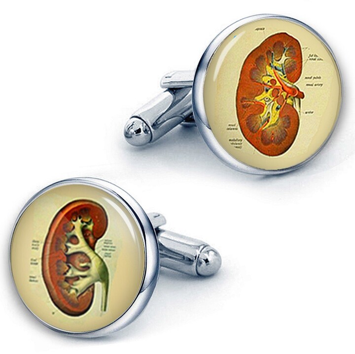 Kooer Vintage Human Anatomy Cufflinks Anatomical Lungs Heart Cells ...