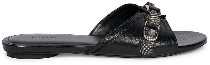 Balenciaga Cagole Leather Sandals - ShopStyle