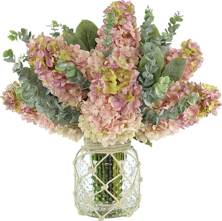 Creative Displays Pink Cone Hydrangea And Eucalyptus Floral Arrangement ...