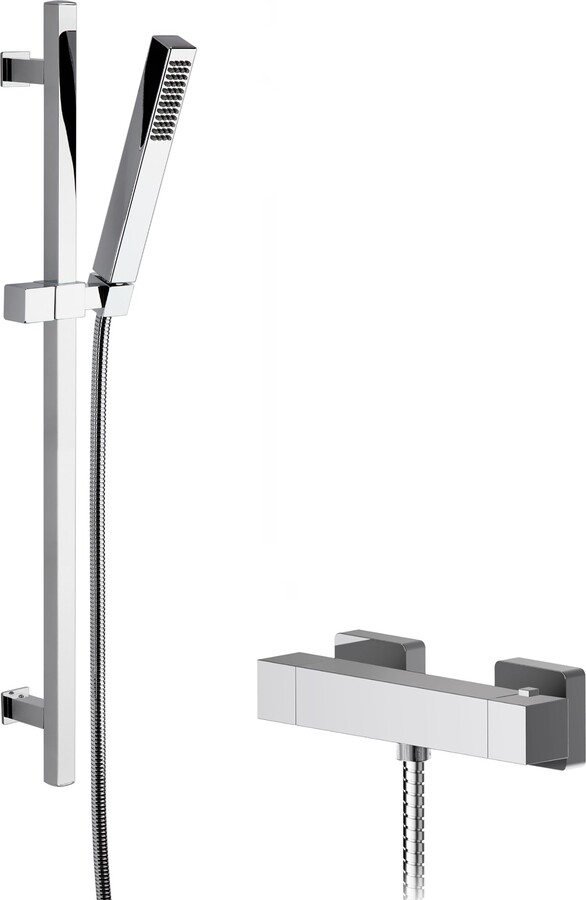 Ripple Square Bar Valve Slide Rail Shower Kit Chrome Balterley ...
