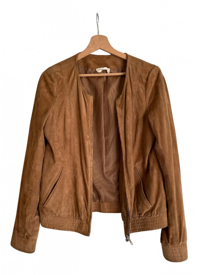 BA&SH camel Suede Leather Jackets - ShopStyle