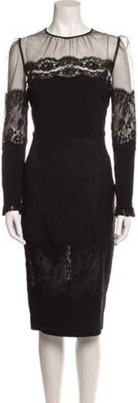 Dolce & Gabbana Lace Pattern Midi Length Dress - ShopStyle